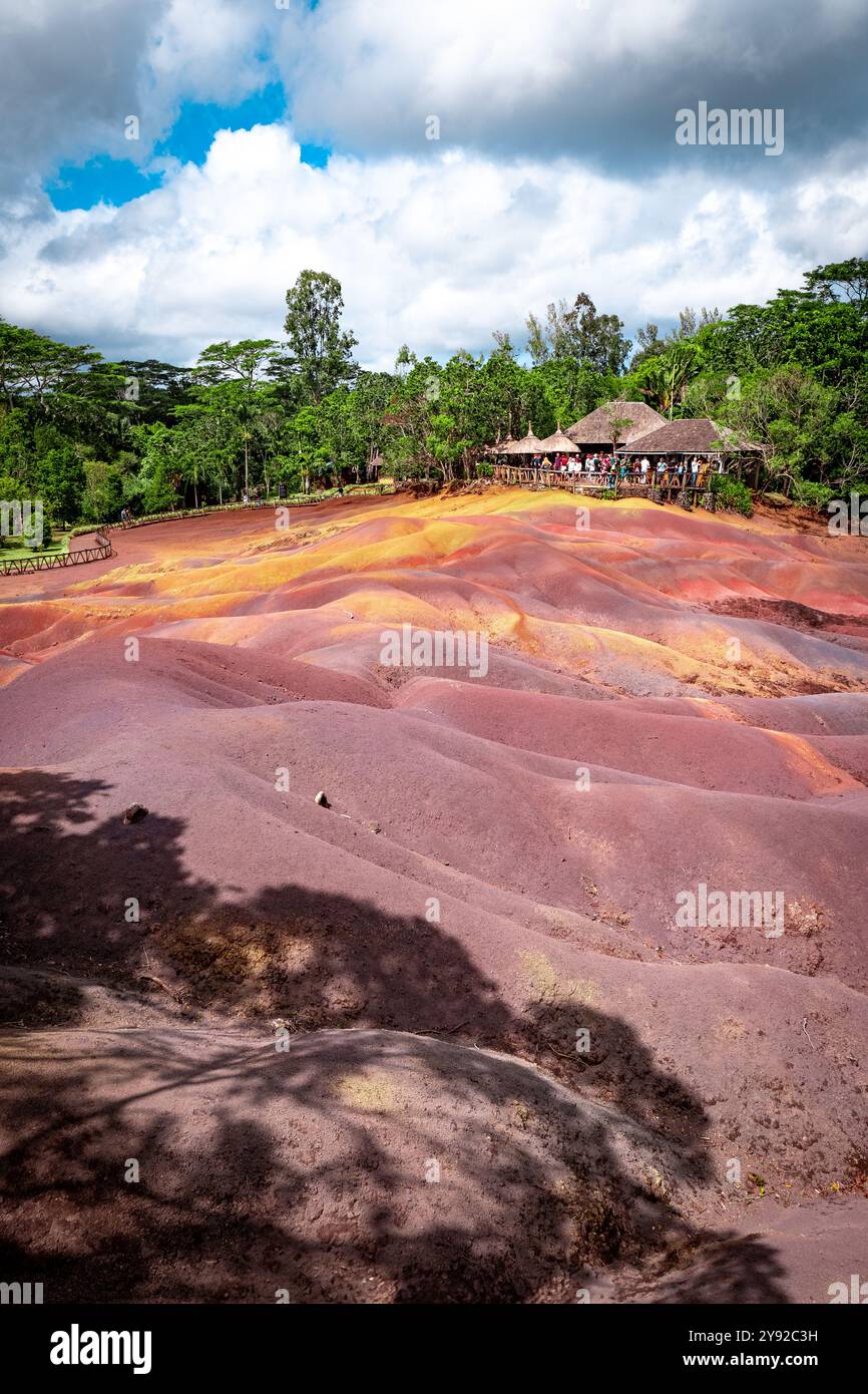 Scenic and beautiful view of amazingly colorful eroded dunes in a ...
