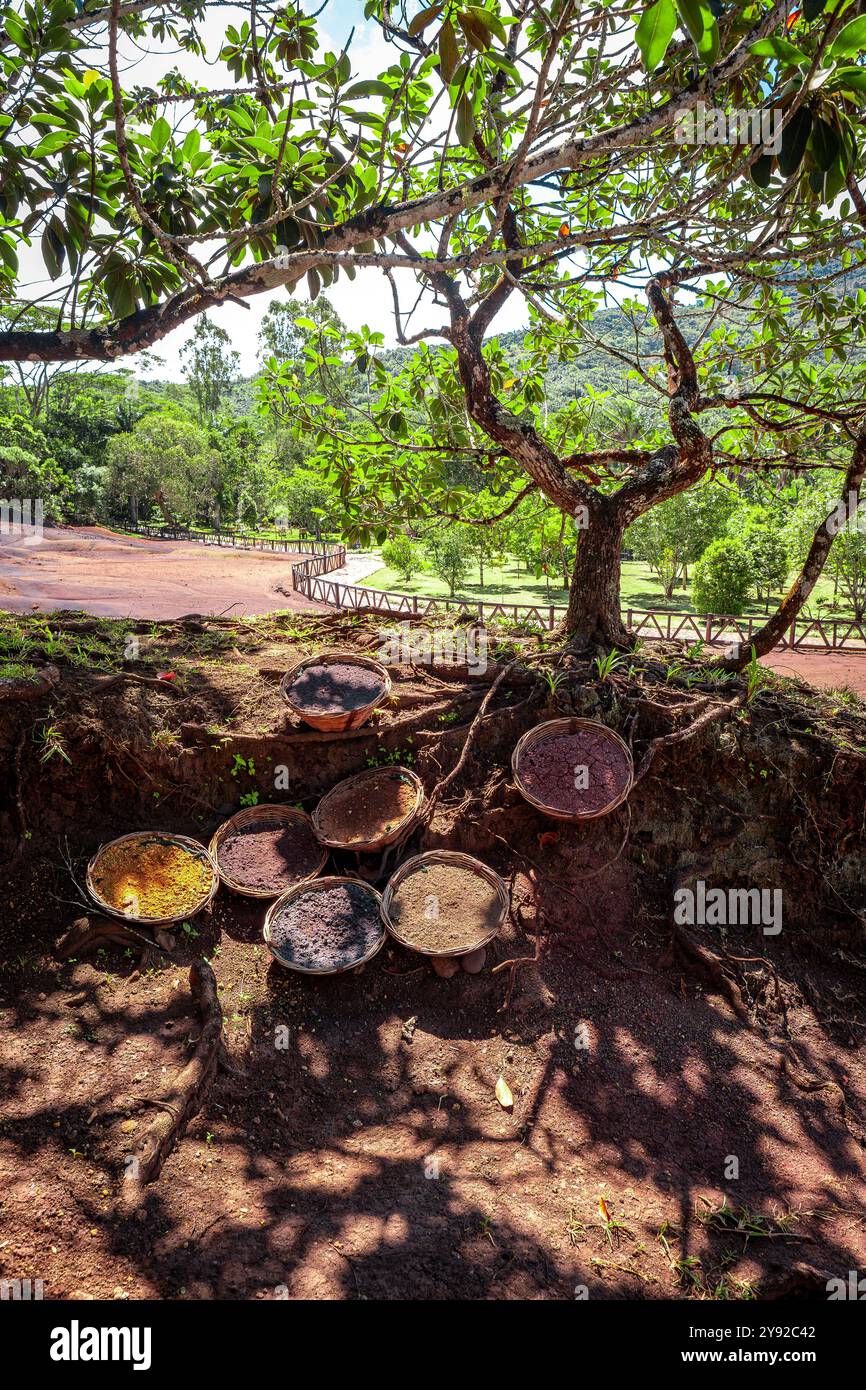 Beautiful view of the 7 different shades of red presented in baskets ...