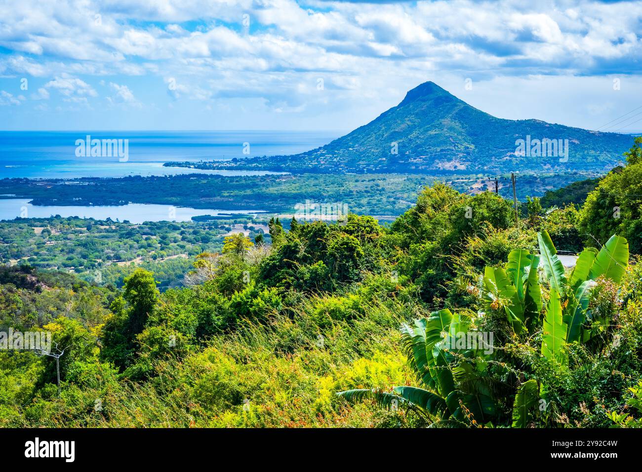 Scenic view of the Tourelle de Tamarin on Mauritius with its ...