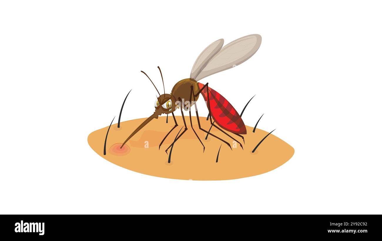 "Realistic Mosquito Bite Vector – Detailed Insect Bite Illustration for ...