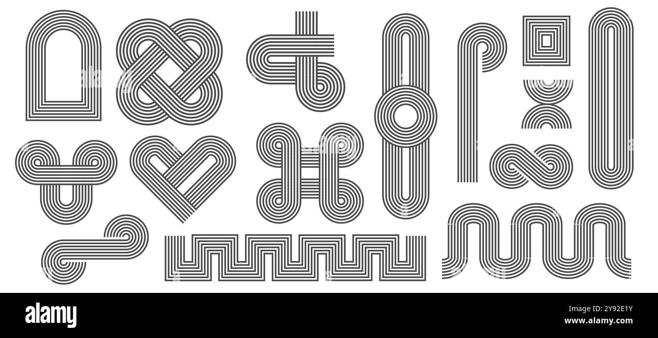 Zen arch, geometric lines abstract contemporary shapes. Set modern ...