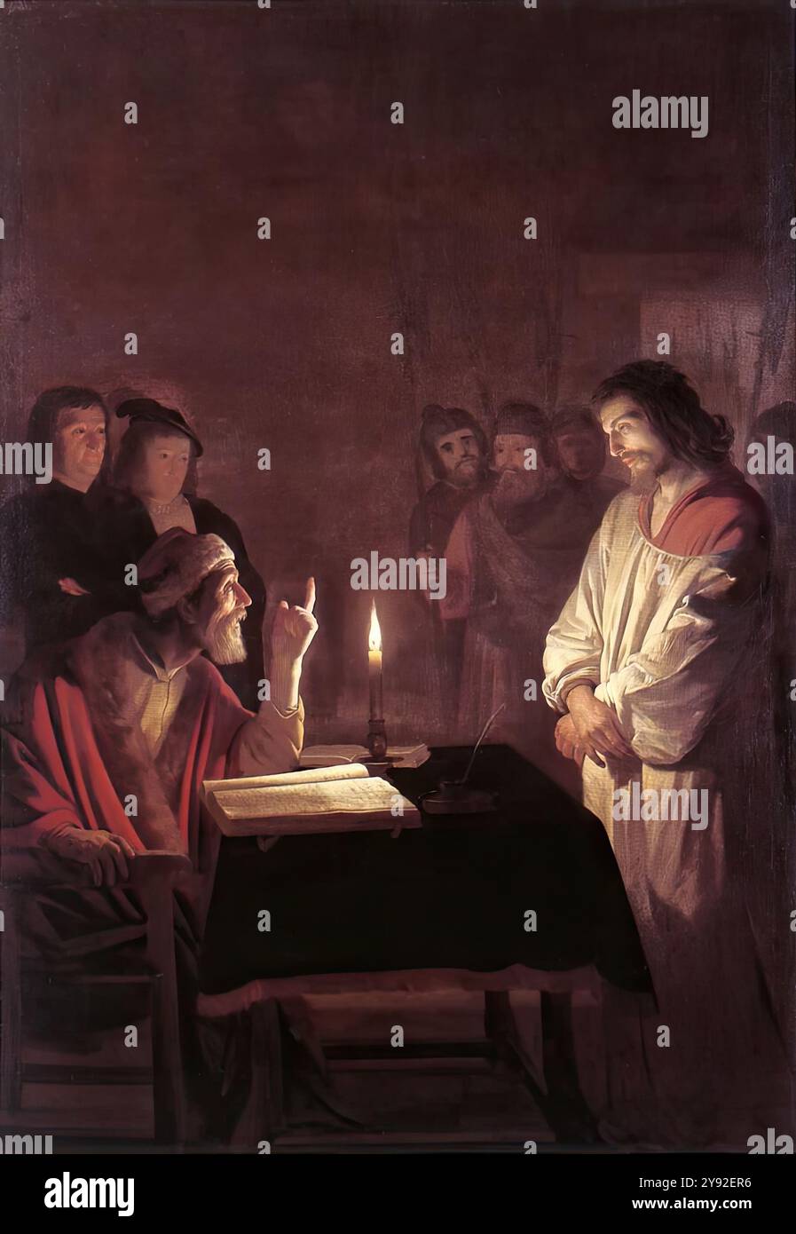 Honthorst, Gerrit van - Christ before the High Priest Stock Photo - Alamy