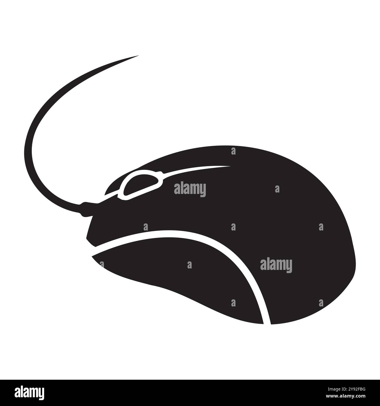 A sleek black and white icon of a computer mouse, representing ...