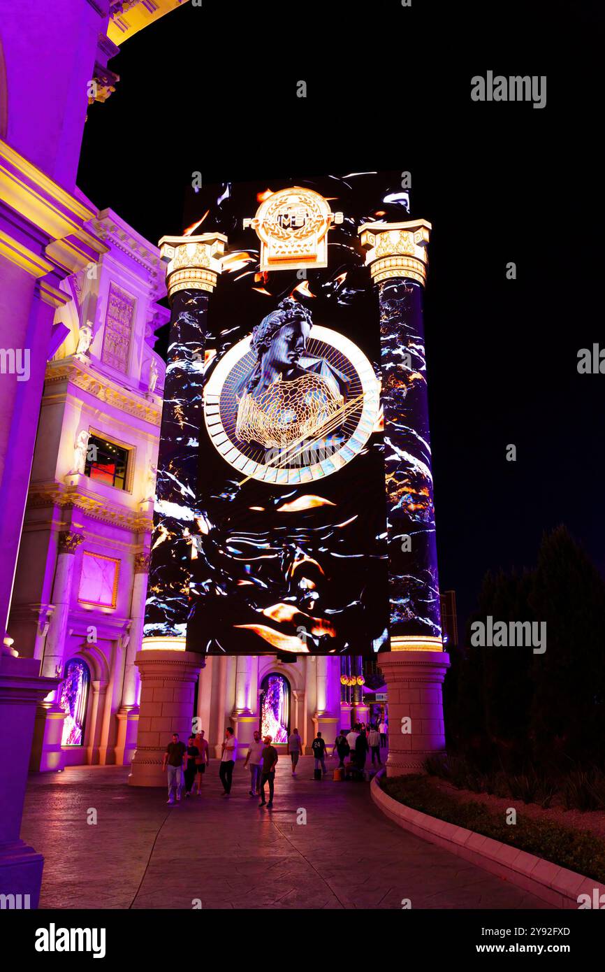 Las Vegas, Nevada - April 13, 2024: Digital billboard displaying ...