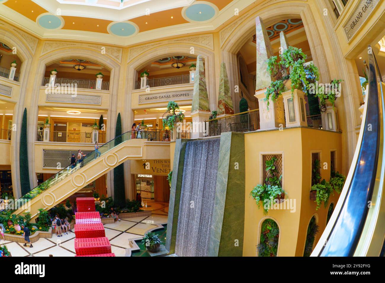 Las Vegas, Nevada - April 13, 2024: Stunning view of the interior of The Venetian Resort ...