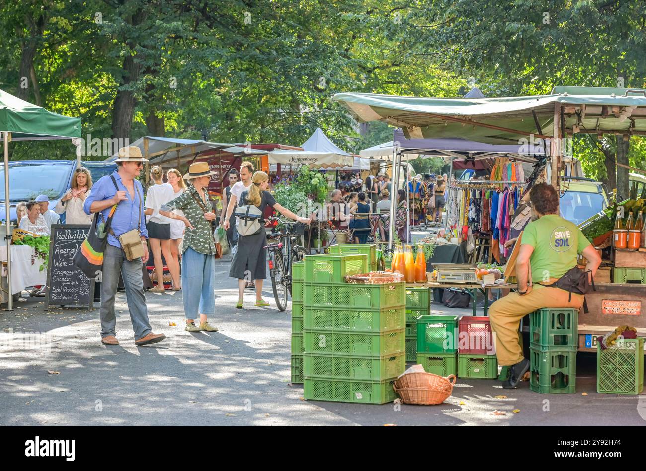 Wochenmarkt, Kollwitzplatz, Prenzlauer Berg, Pankow, Berlin ...