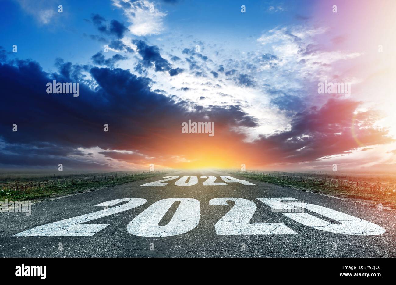 Road 2025 concept new hi-res stock photography and images - Alamy