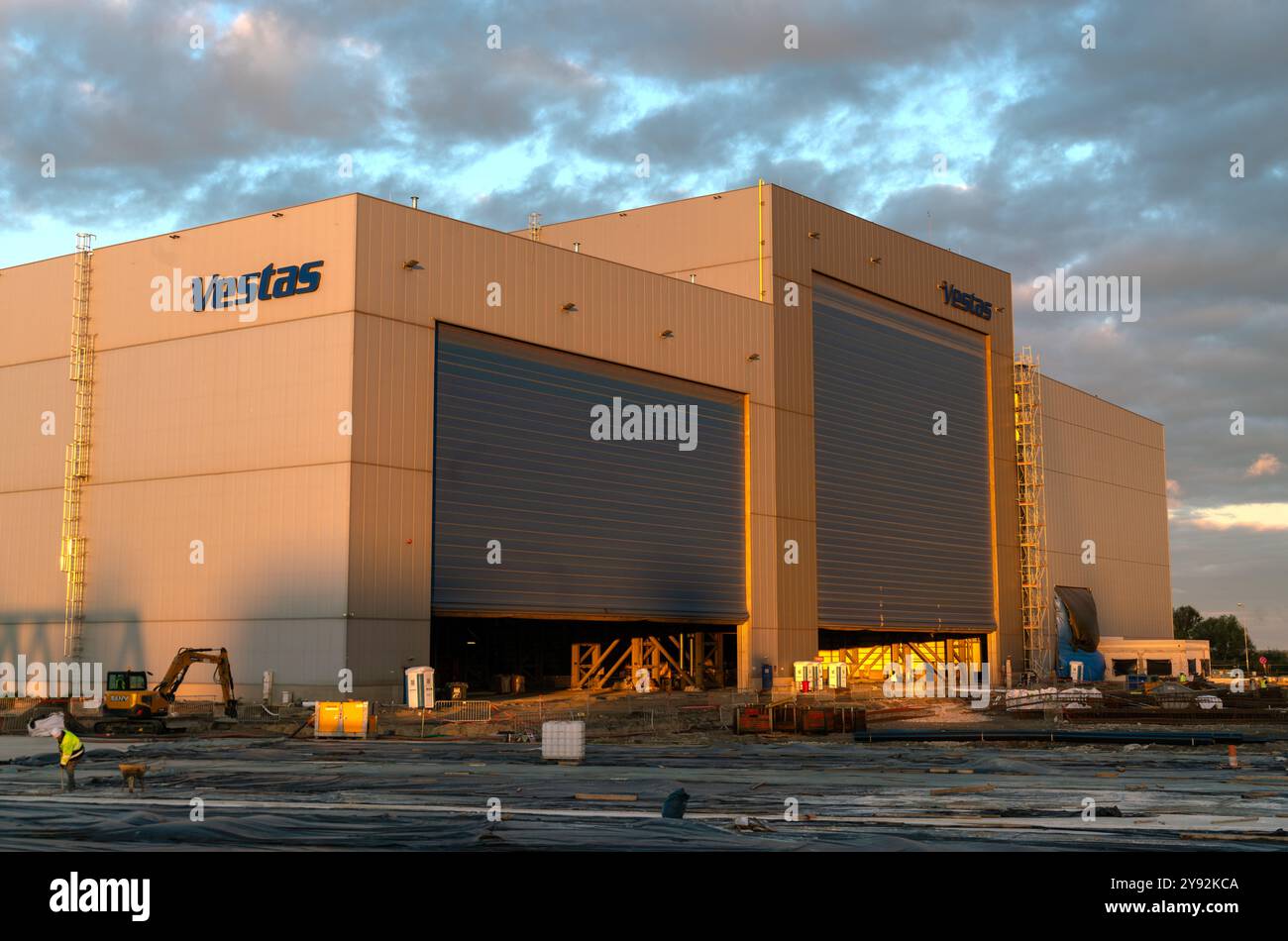 Construction of a windmill factory by Vestas In Szczecin, Poland Stock ...