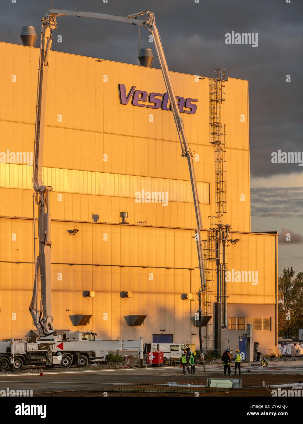 Construction of a windmill factory by Vestas In Szczecin, Poland Stock ...