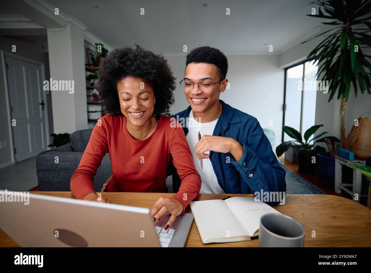 African American Couple working together Stock Photo - Alamy