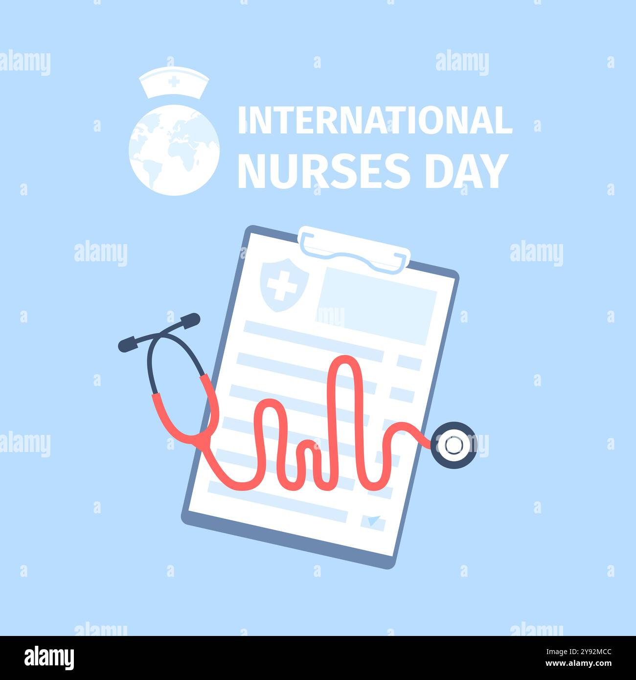 Nurse day poster design. Flat simple medical celebrating banner with ...