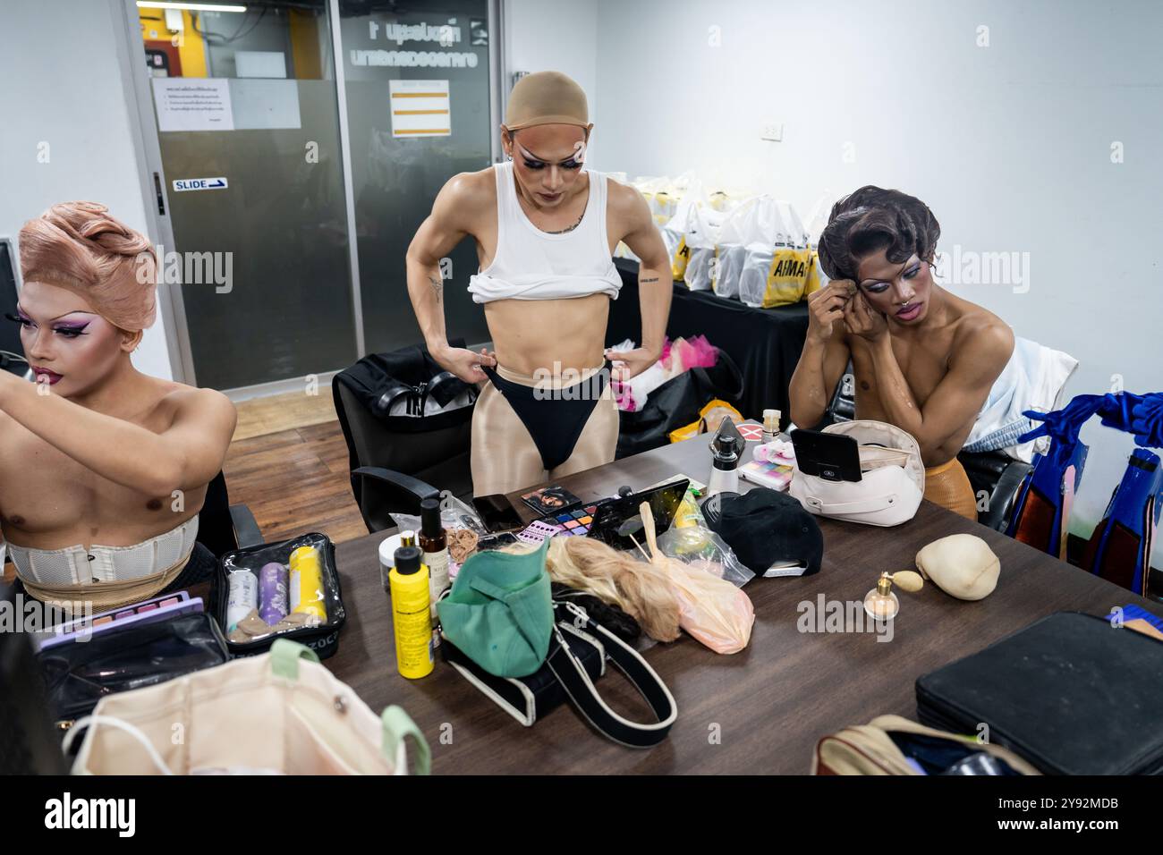 Thailand. 08th Oct, 2024. Kara Might (L), Spicy Sunshine (C) and Gigi Ferocious (R) do their ...