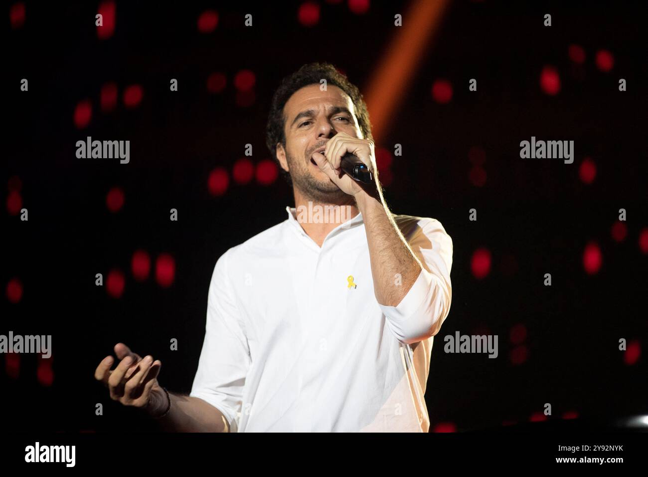 Paris, France. 07th Oct, 2024. Singer Amir at a commemoration ceremony ...