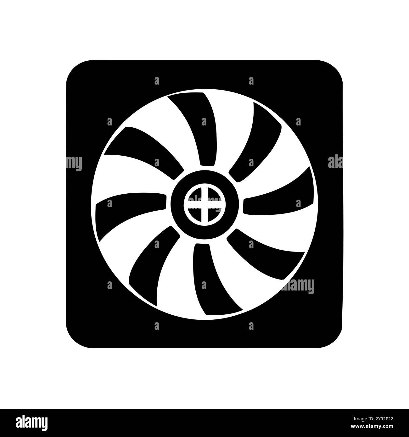 Black and White Icon of Computer Cooling Fan Stock Vector Image & Art ...