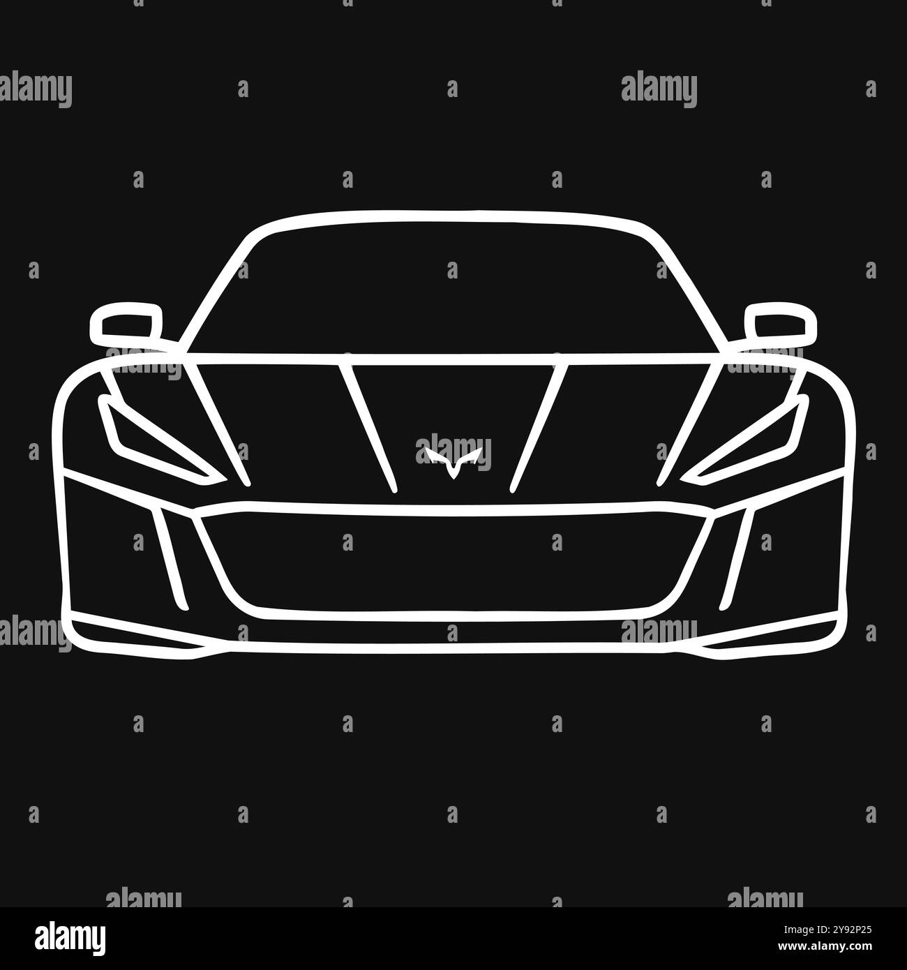 Minimalist Sports Car Front View Outline Stock Vector Image & Art - Alamy