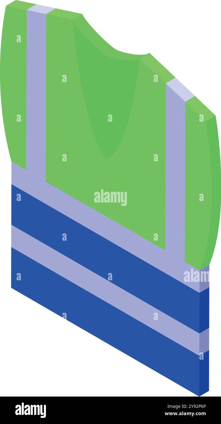 Green and blue safety vest with reflective stripes for workers ...