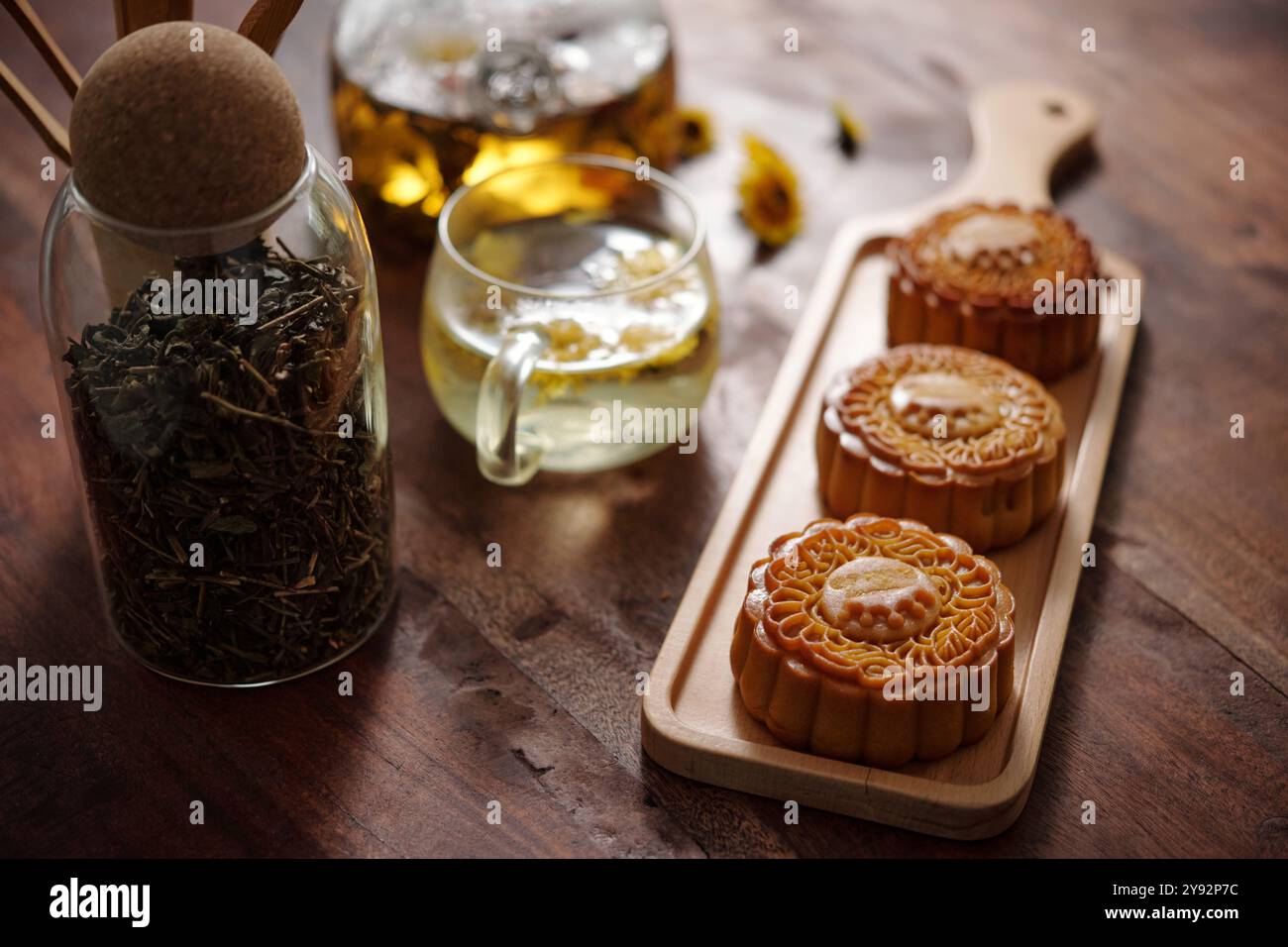 Traditional homemade moon cakes hi-res stock photography and images - Alamy