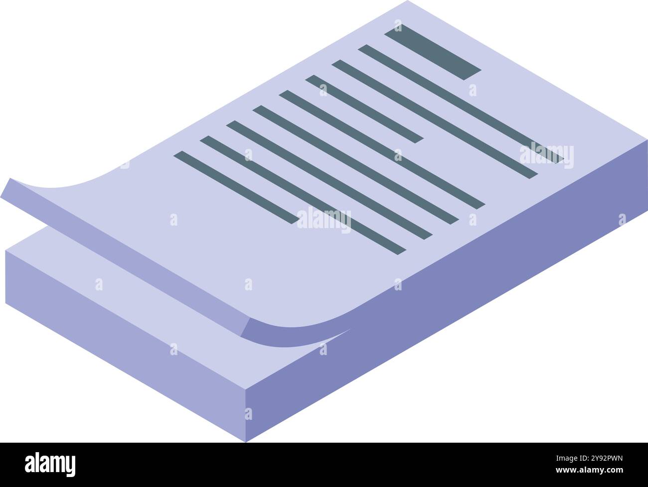 Stack of papers with a folded corner, creating a visual representation ...