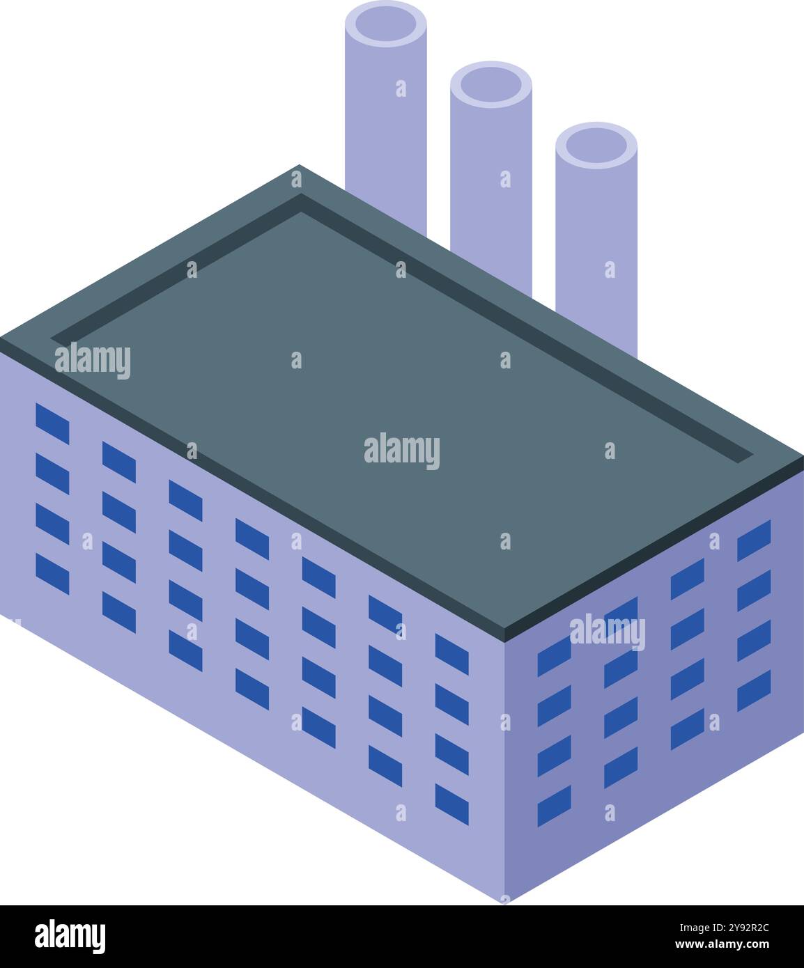 Big industrial factory building processing manufacturing isometric view ...