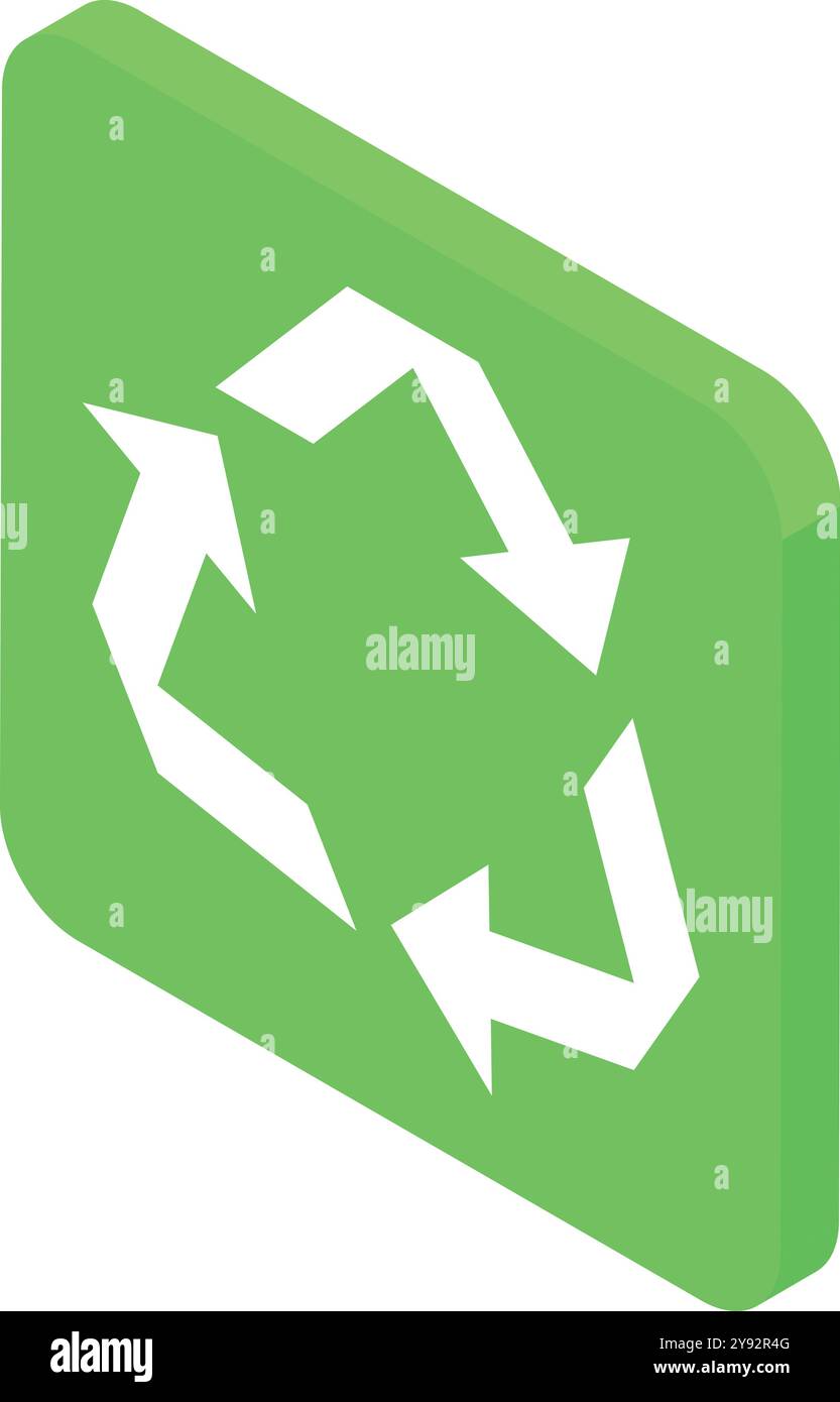 Green square recycle icon showing recycling symbol with arrows, great ...