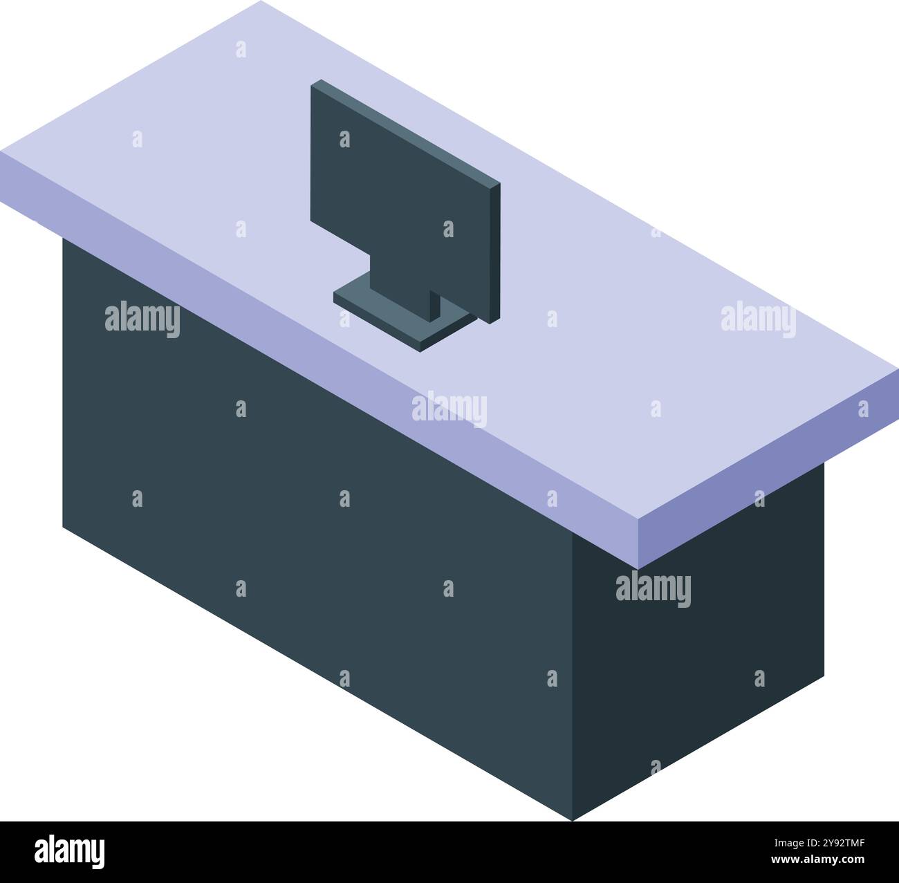 Modern office desk with a computer monitor standing on top, perfect for ...