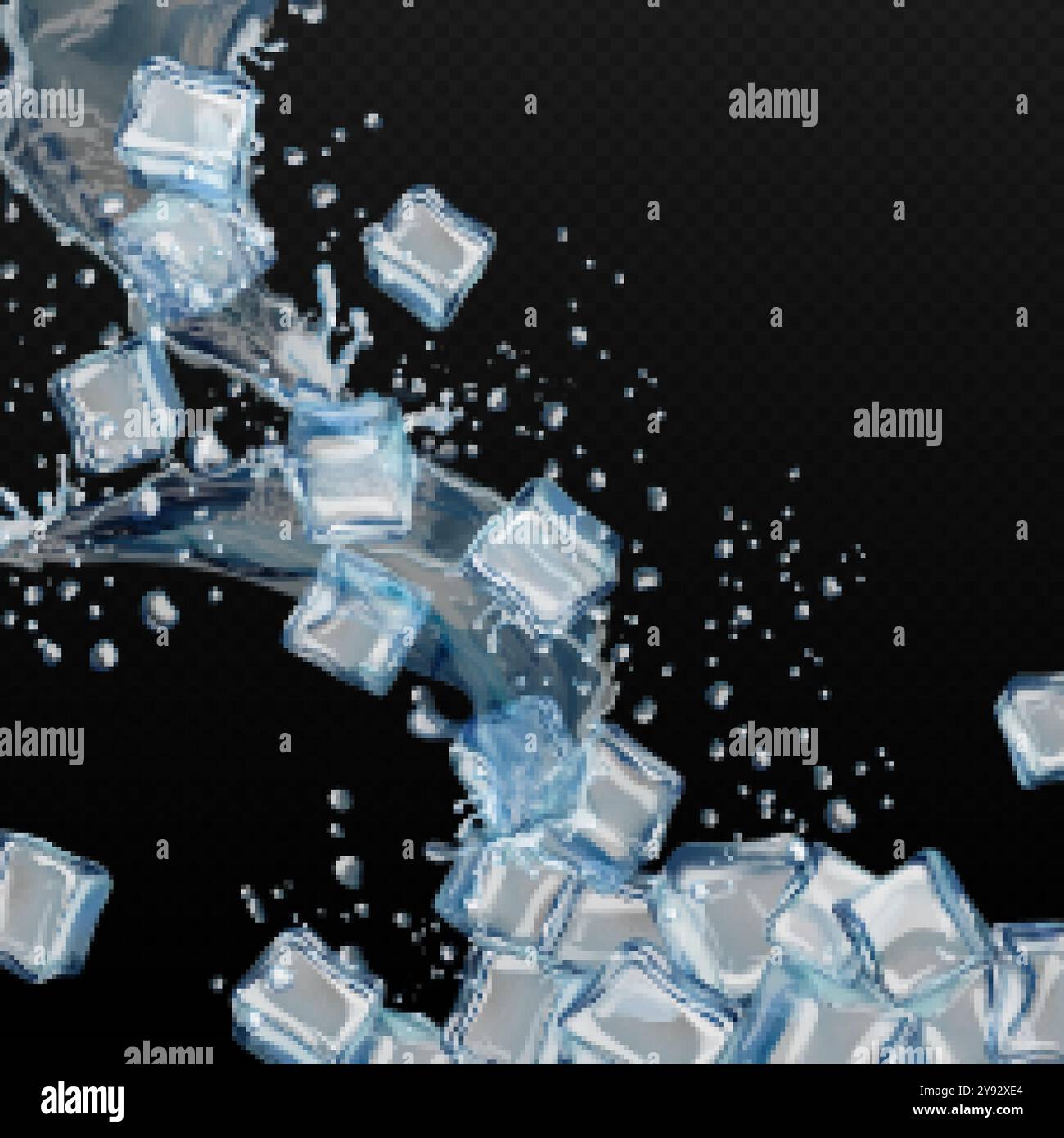 Ice cube black freeze aqua solid crystal Stock Vector Images - Alamy