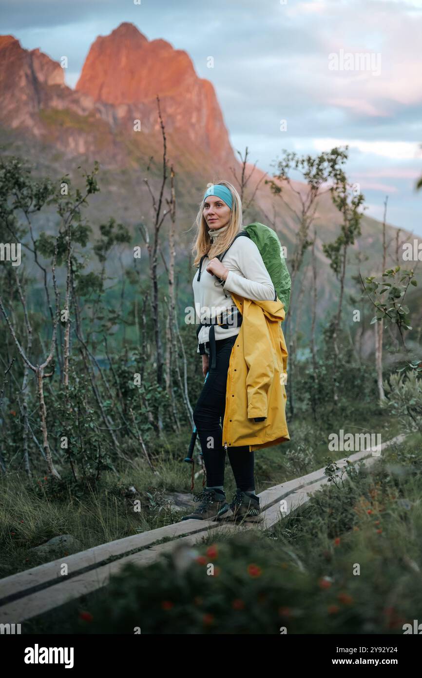 A Female Hiker in Nature Relishing the Beauty of Exploring Scenic ...