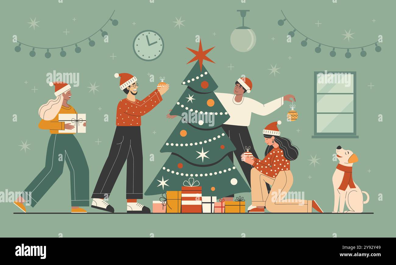 Happy man friends tree Stock Vector Images - Alamy