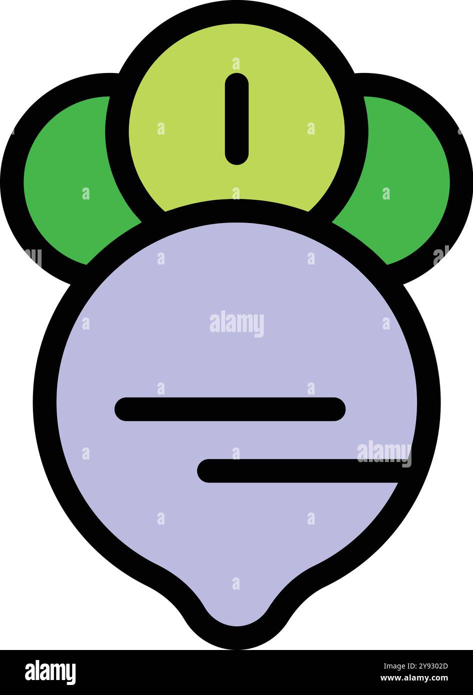 This simple icon of a purple turnip growing shows the three stages of ...