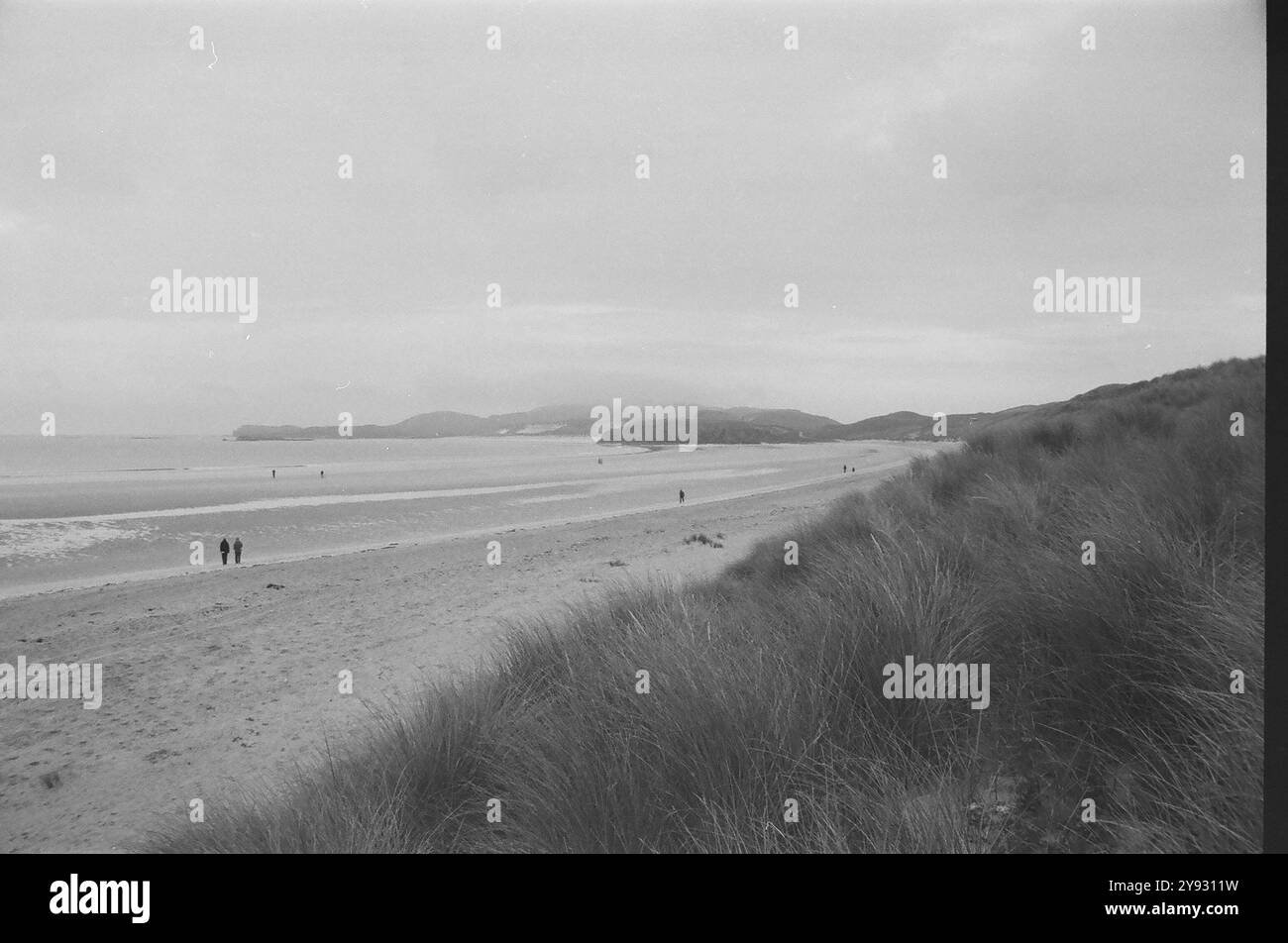 black and white photo of beautiful Scottish beaches with rocks, rocks ...