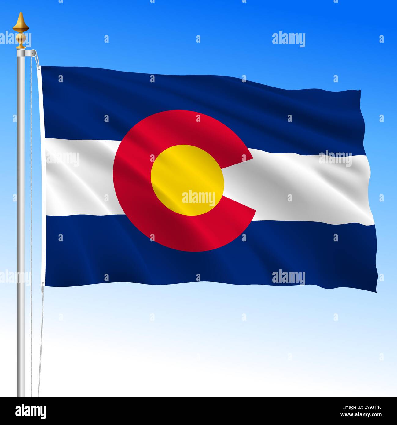 Colorado US federal state waving flag, United States, vector ...