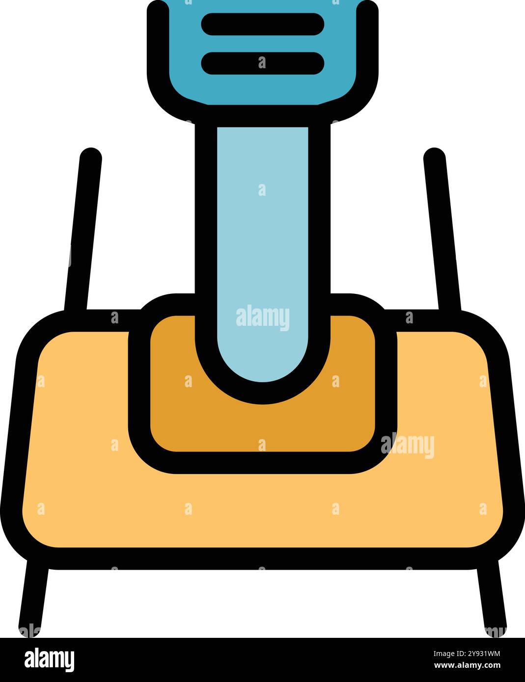 Construction equipment vibrating a concrete column foundation with an ...