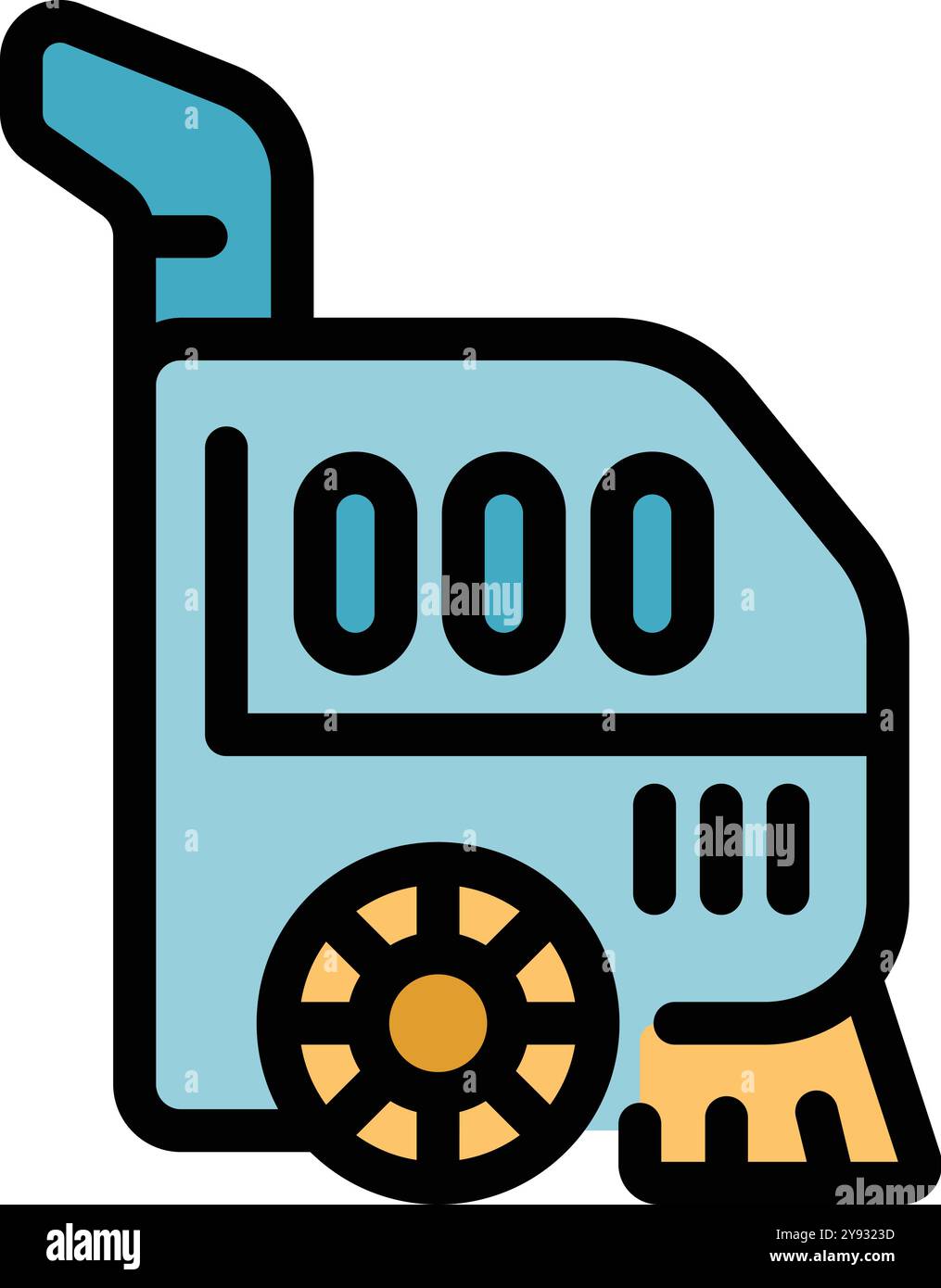 Simple icon of a street cleaning machine keeping the city clean and ...