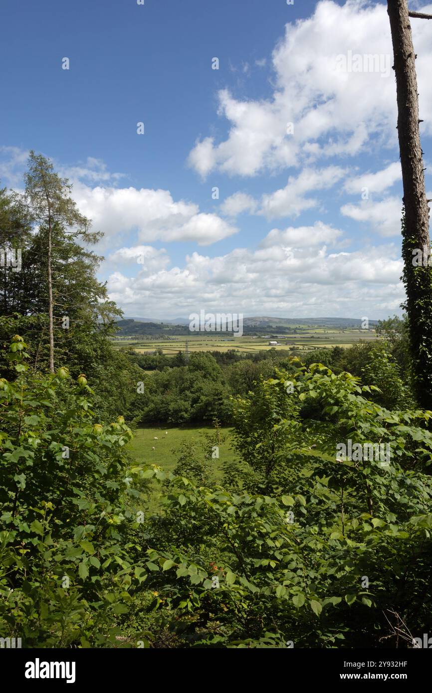 View across the Lyth Valley from the slopes of Whitbarrow rising above ...