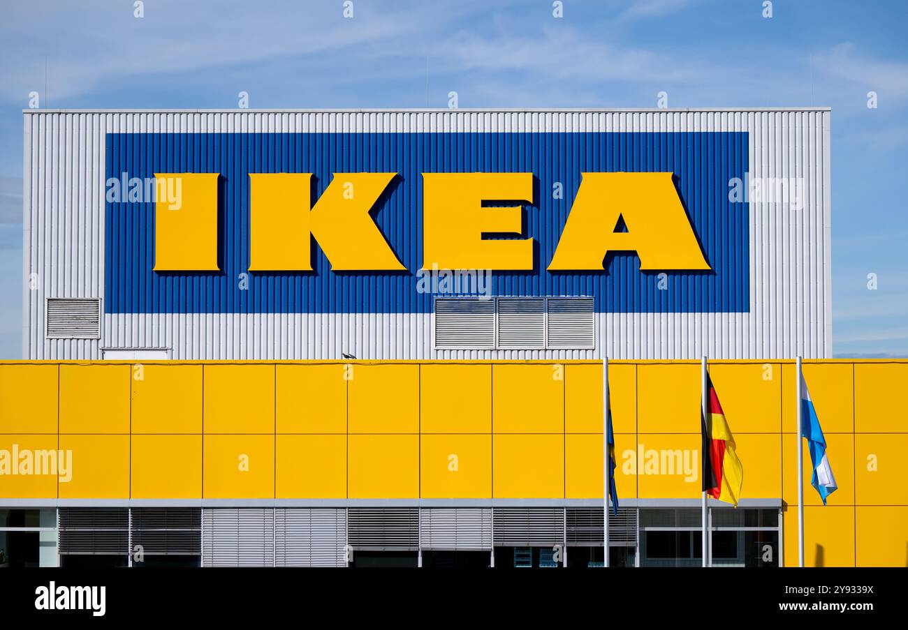 Eching, Germany. 07th Oct, 2024. The IKEA logo can be seen on the ...