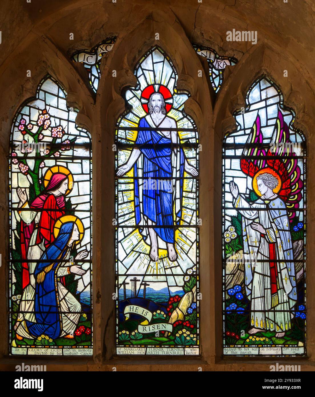 Stained glass window of Resurrection church of Saints Peter and St Paul ...