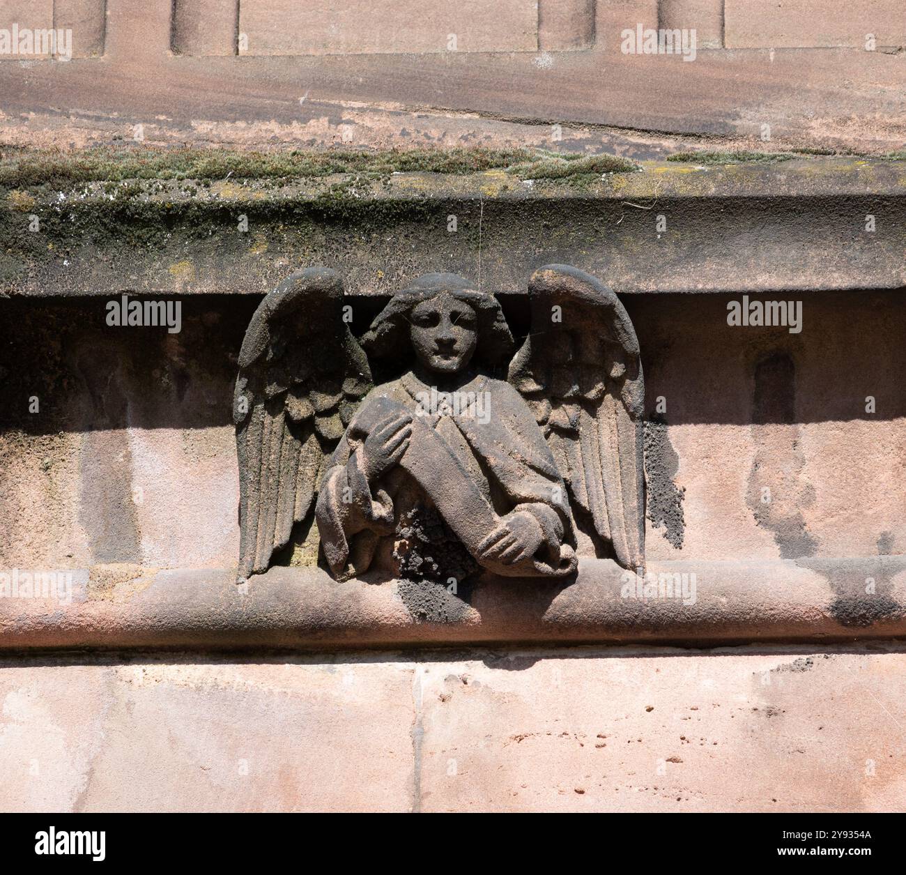 Stone carving on the Old Cathedral, Coventry, West Midlands, England ...