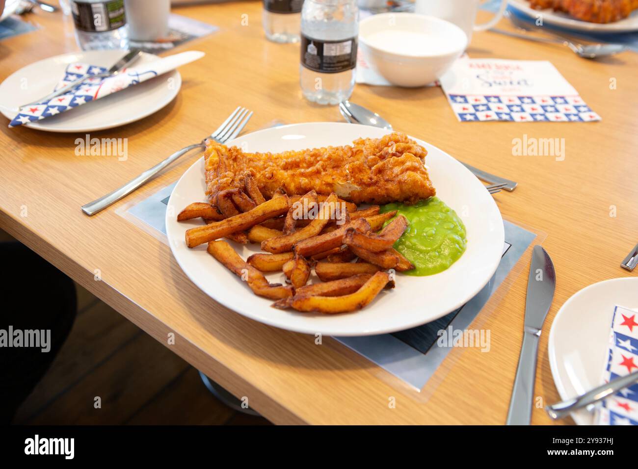Fish & Chips served onboard the Kirkella. The Kirkella is a British cod ...