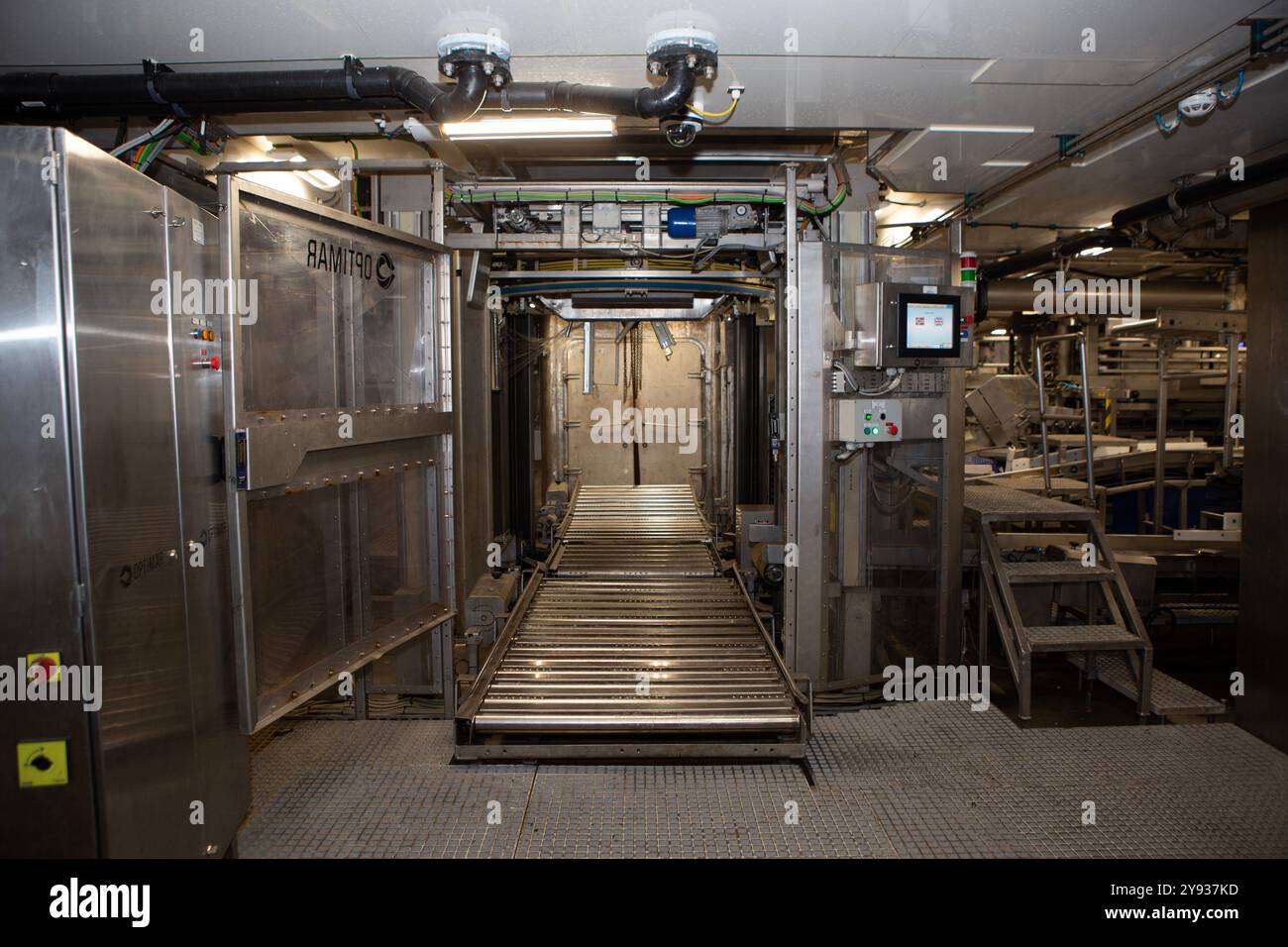 The 'Factory' where fish are processed onboard the Kirkella. The ...