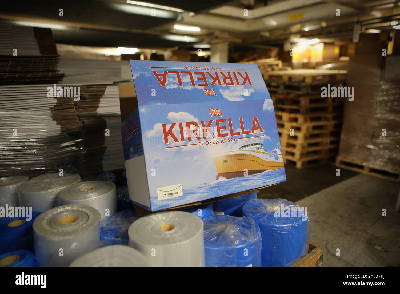 Kirkella branded boxes to package the fish. The Kirkella is a British ...