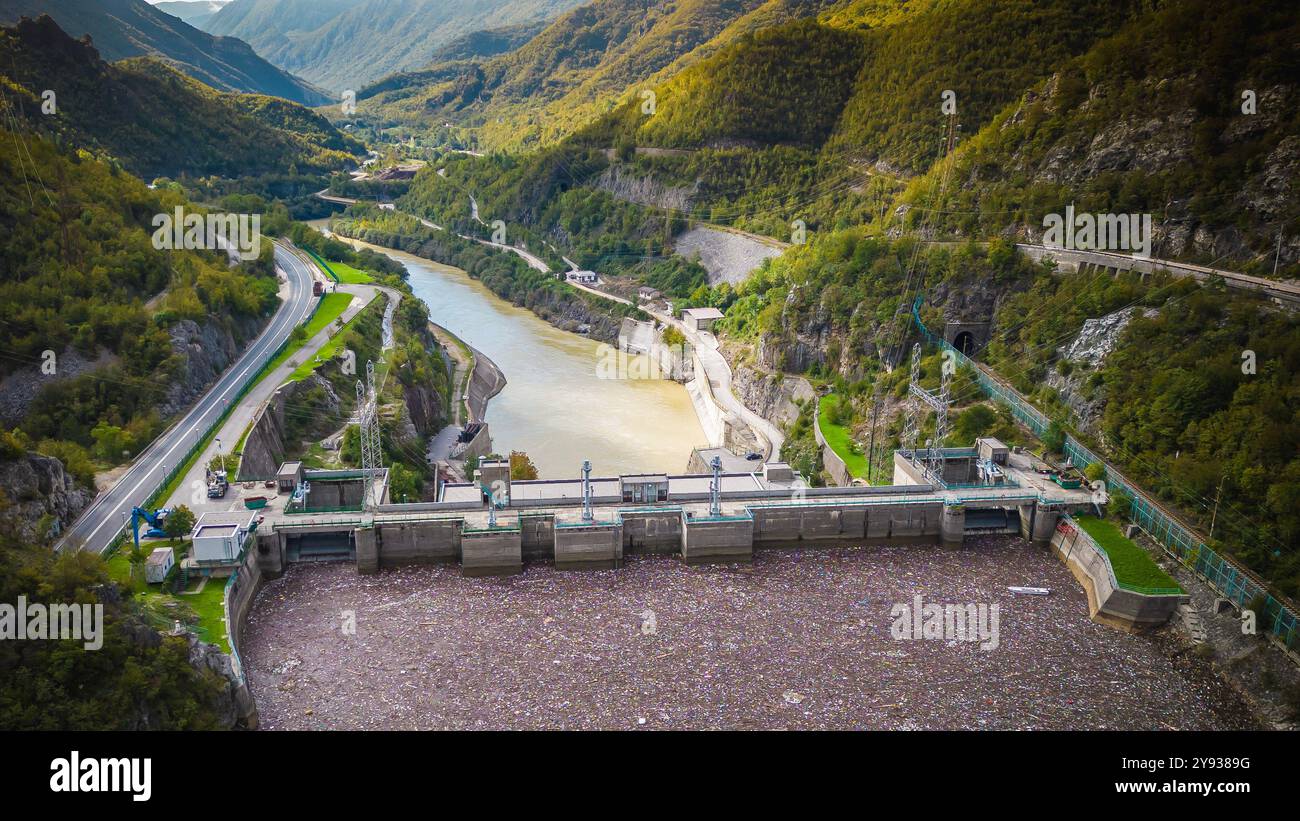 Mostar, Bosnia And Herzegovina. 08th Oct, 2024. Aerial photos show tons ...