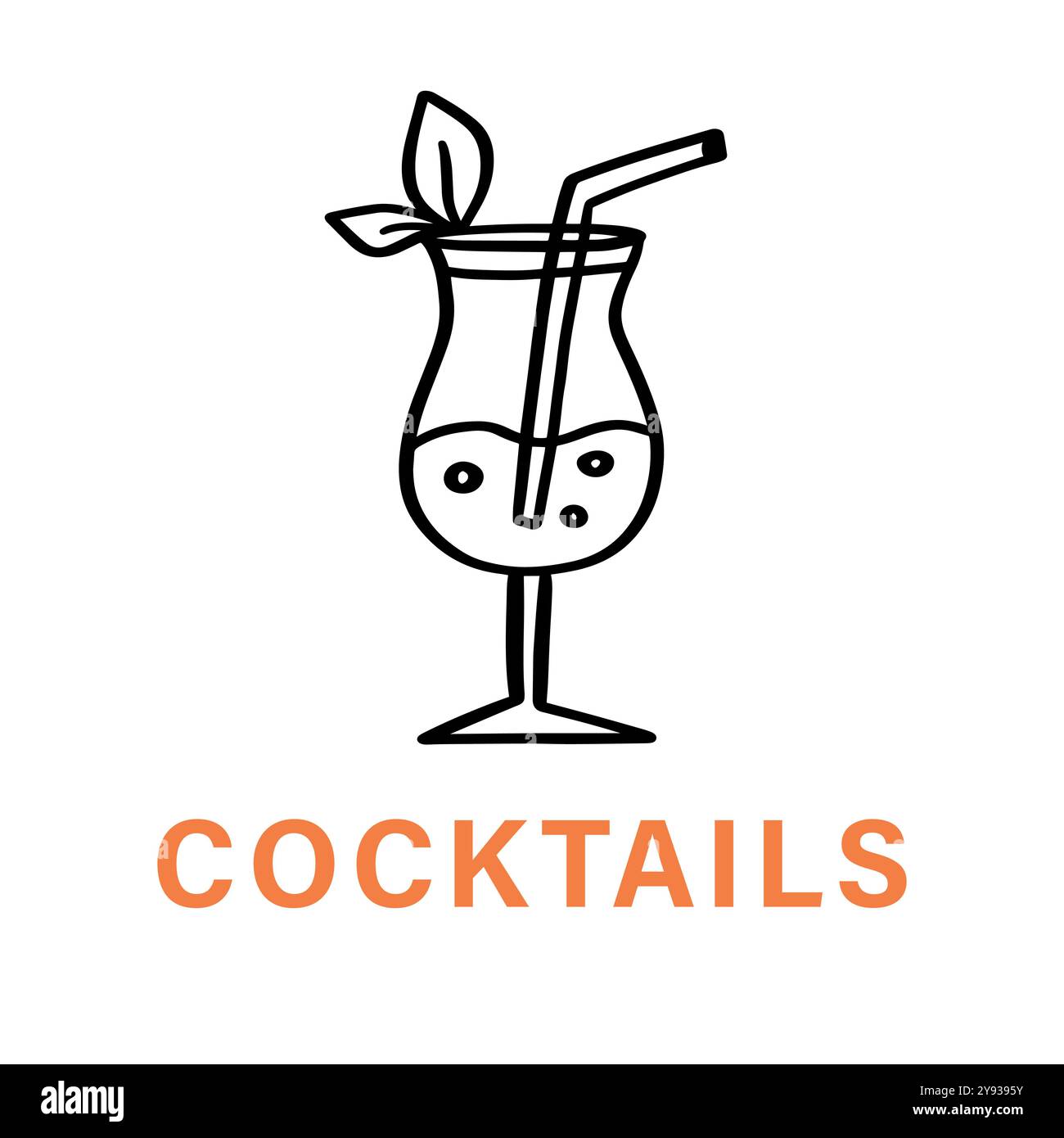 Cocktail Bar Drink Vector Logo Sketch Emblem Stock Vector Image & Art ...