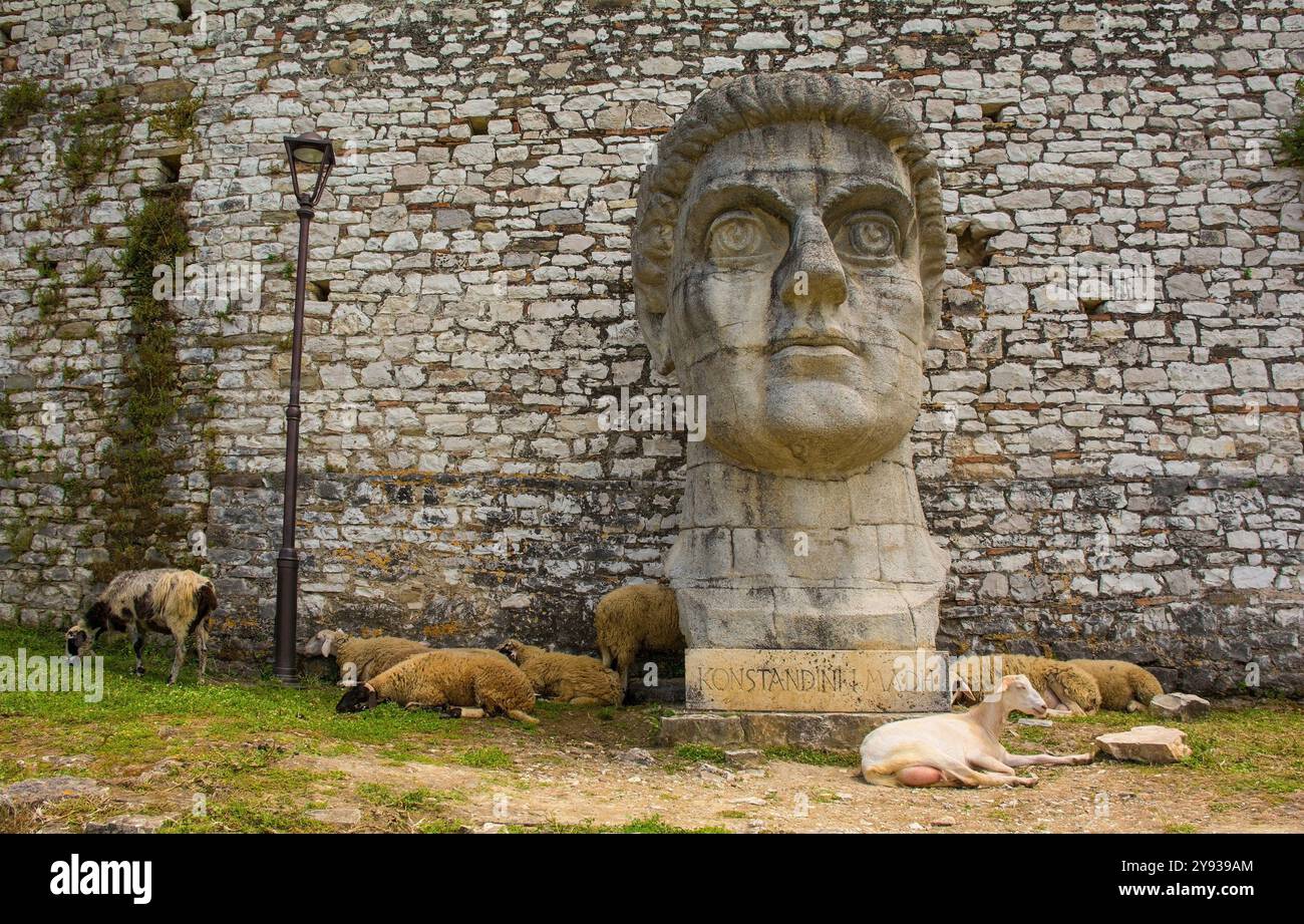 The Head of Constantine the Great and some sheep and goats who wander ...