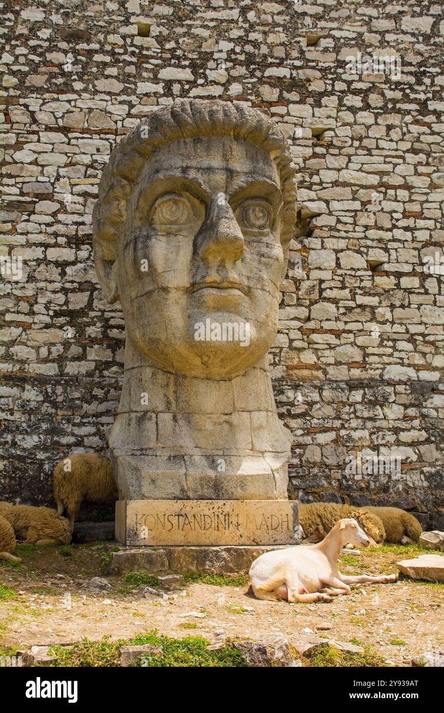 The Head of Constantine the Great and some sheep and goats who wander ...