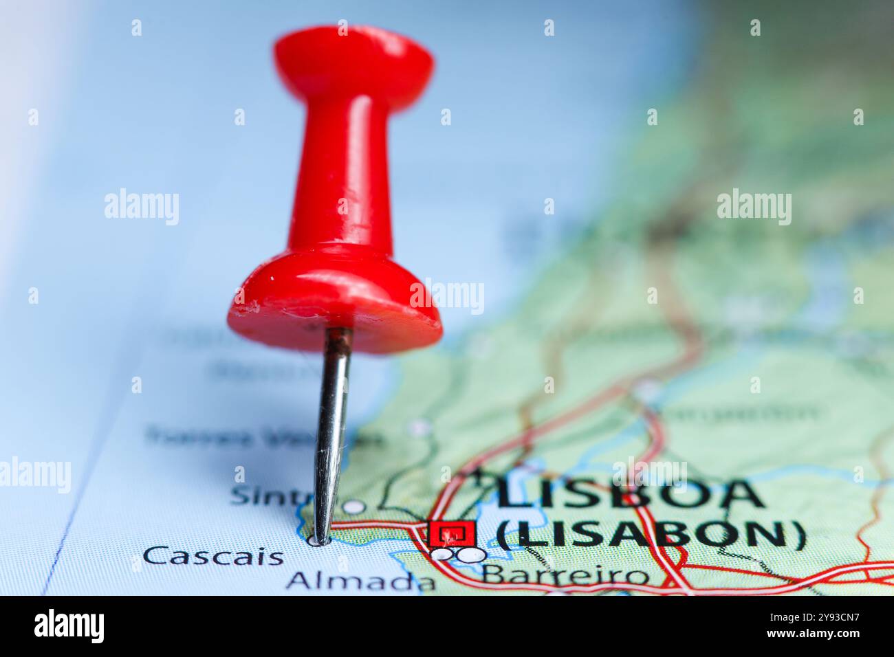 Cascais, Portugal pin on map Stock Photo - Alamy