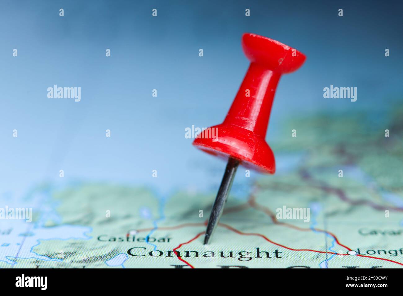 Connaught, Ireland pin on map Stock Photo - Alamy