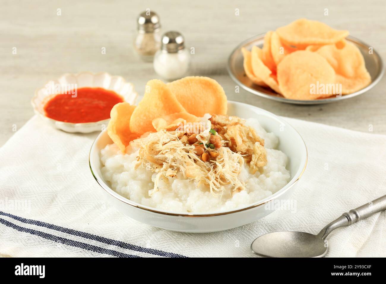 Bubur Ayam or Indonesia Chicken Porridge, Indonesian Street Food Made ...