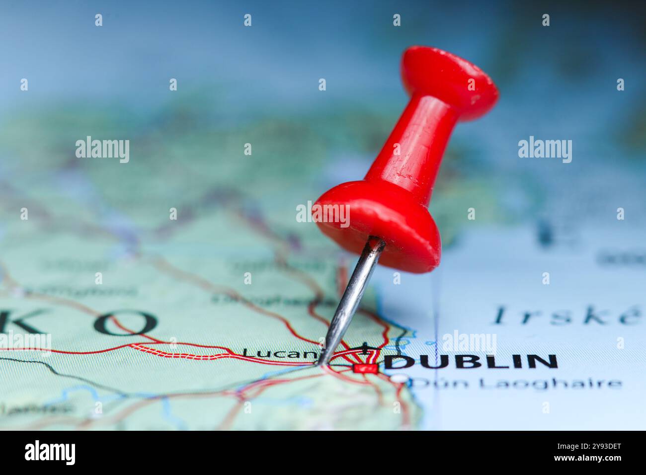 Lucan, Ireland pin on map Stock Photo - Alamy