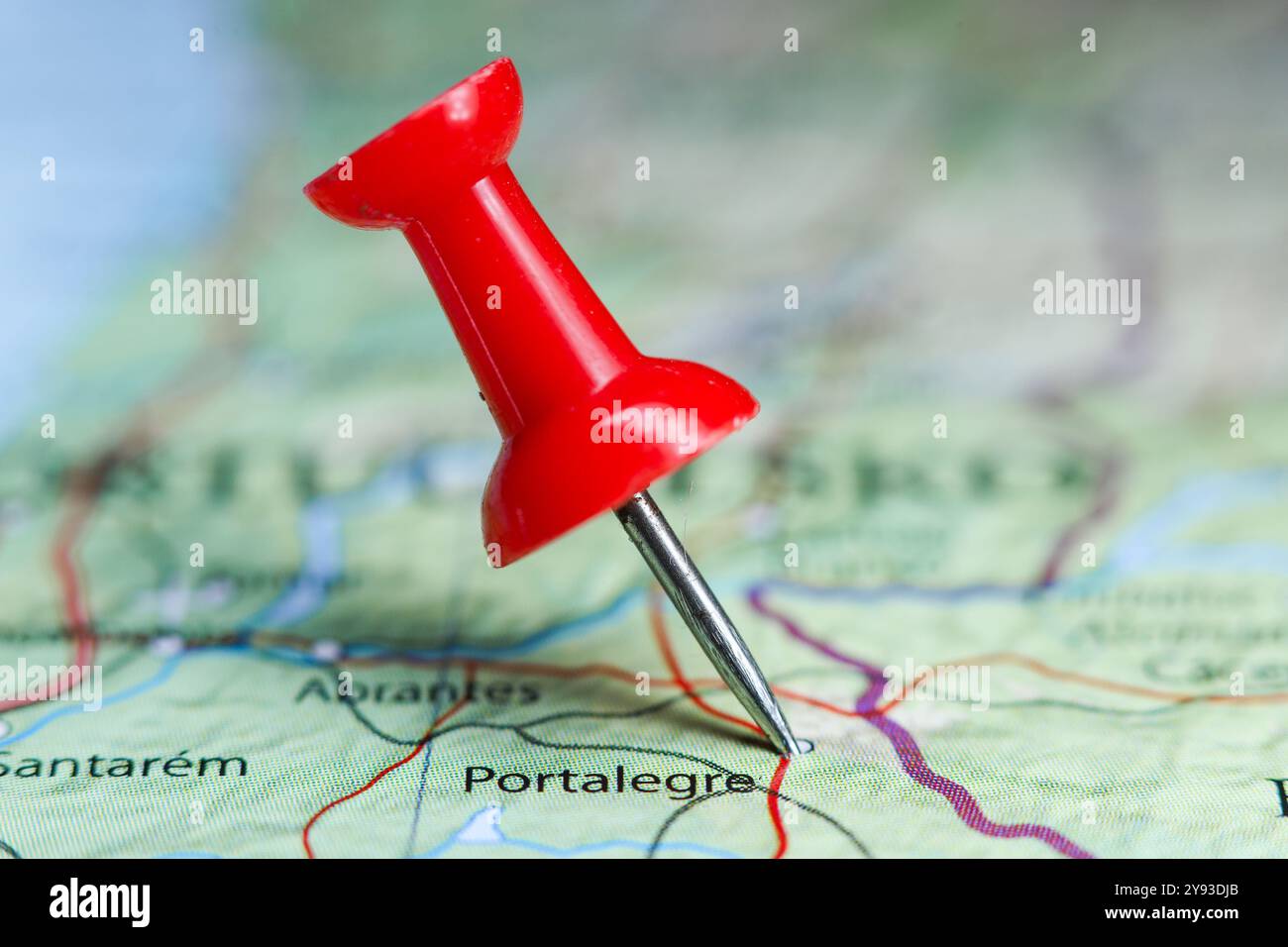 Portalegre, Portugal pin on map Stock Photo - Alamy