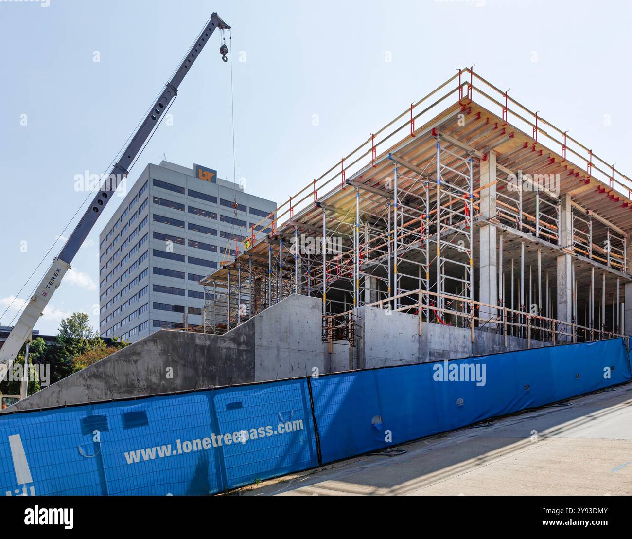 Knoxville, TN, USA-Sept. 16, 2024: Construction under way at 200 block ...